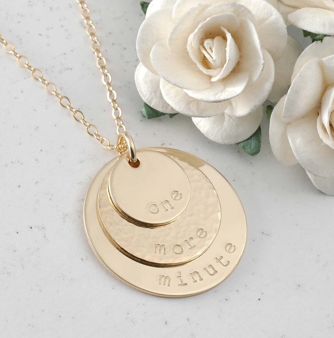 Triple Stacked Gold Discs - Personalized, Choice of Finish - Etsy