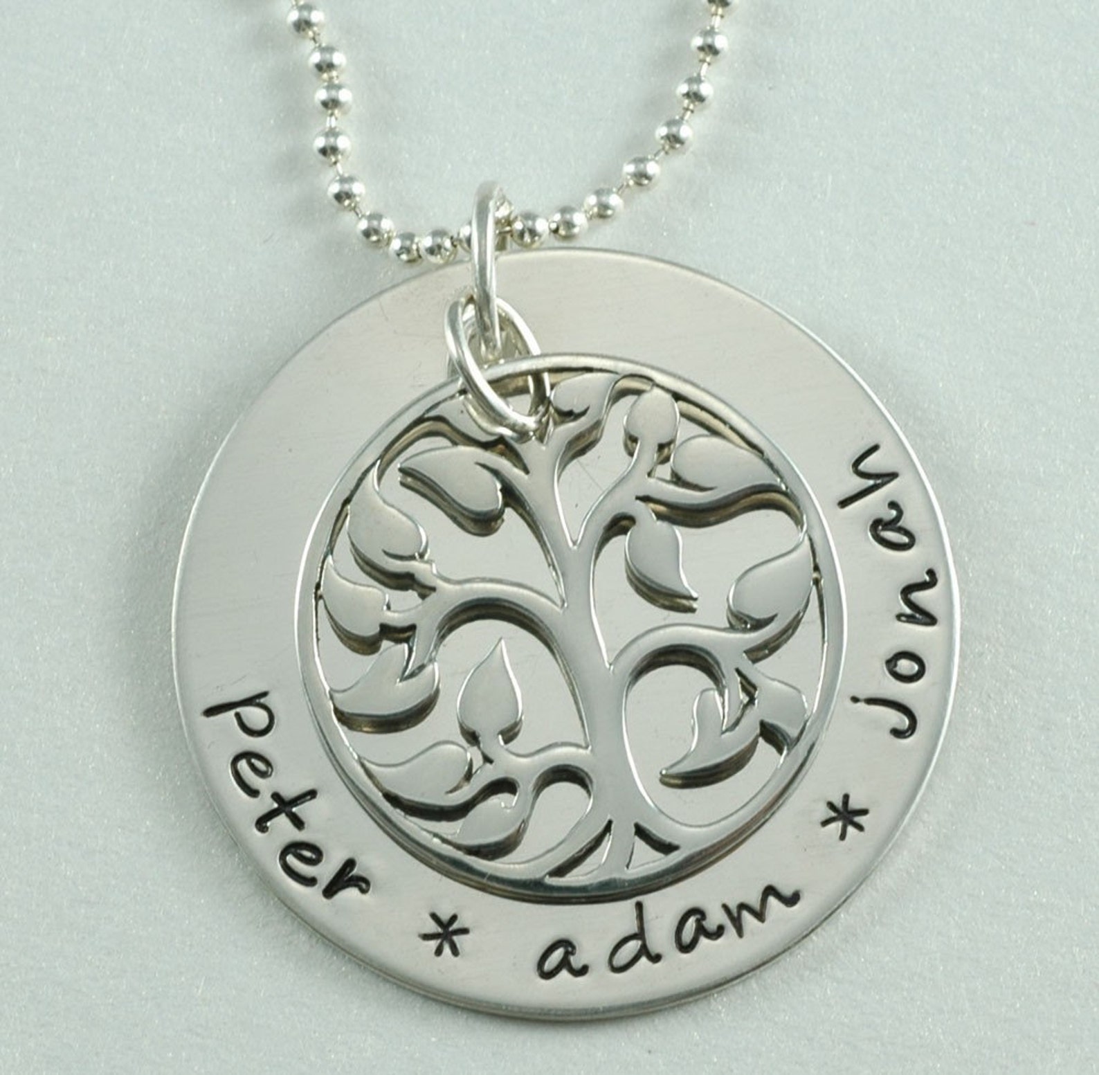 Family Tree Necklace With Birthstones Sterling Silver - Etsy