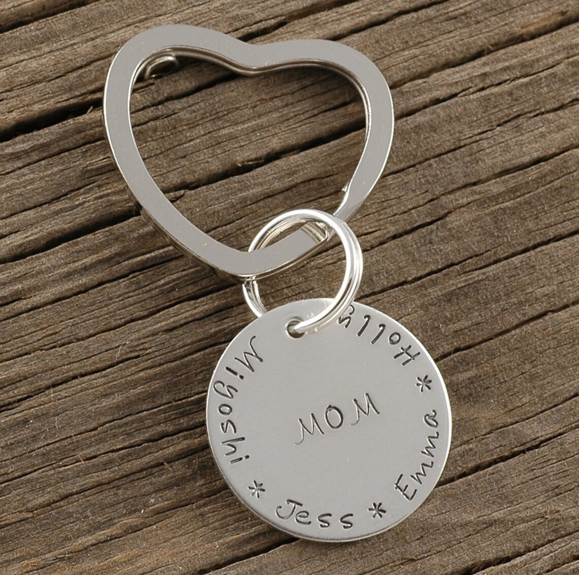 Hand Stamped Key Chain - Personalized - for Mom or Grandma - Names or ...