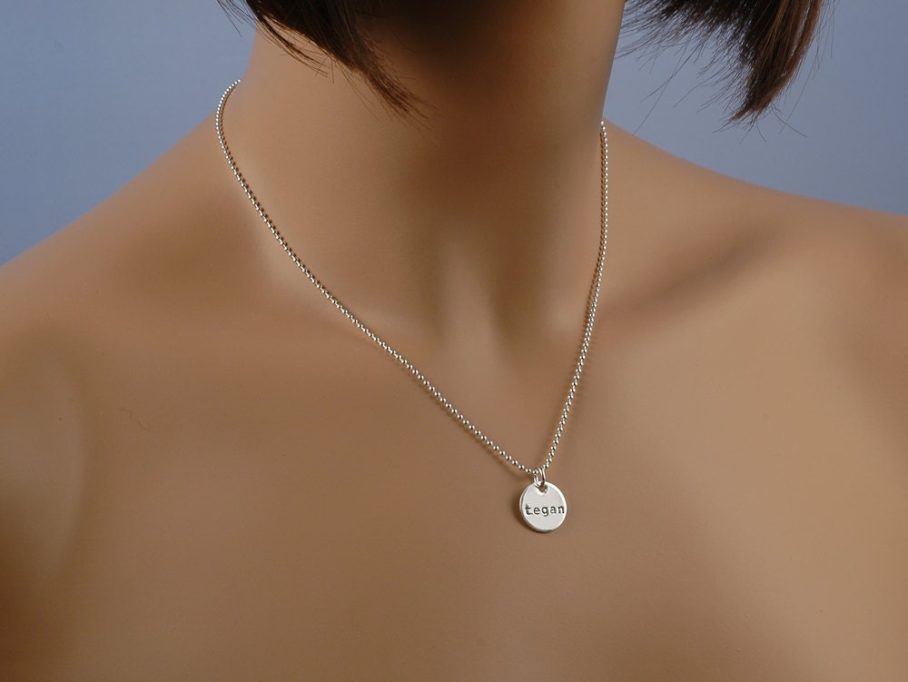 Hand Stamped Double Sided Necklace 1/2 disc | Etsy