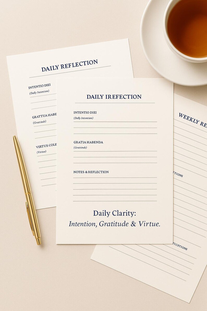 Stoic Reflection Mental Clarity Planner Mindset Gratitude Habit Tracker ...