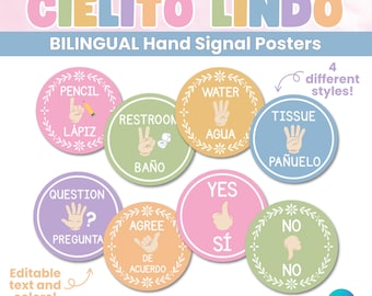 Cielito Lindo Bilingual Alphabet Posters Pastel Rainbow Classroom Decor ...