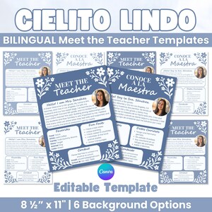 Editable Bilingual Meet the Teacher Template Canva Cielito Lindo Style ...