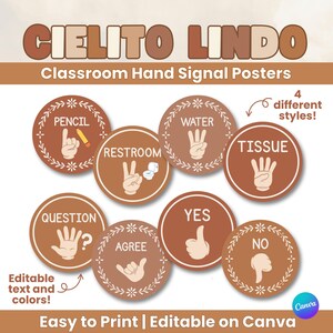 Cielito Lindo Hand Signal Posters Classroom Management Printable ...