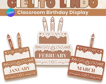 Editable Cielito Lindo Classroom Birthday Display Neutral Bulletin ...