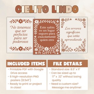 Spanish Cielito Lindo Classroom Posters Set of 6 Printable Bilingual ...