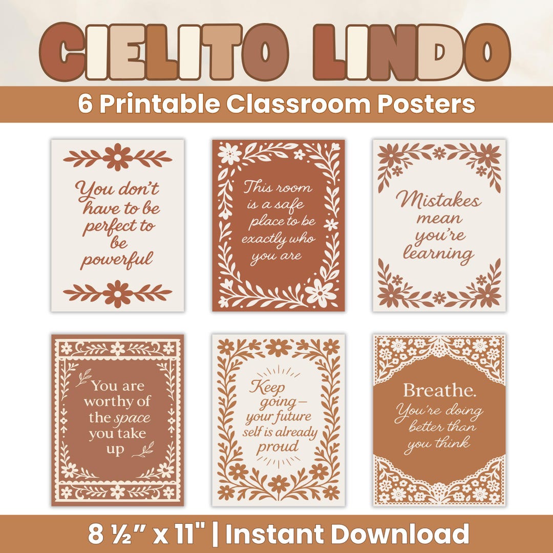 Cielito Lindo Classroom Decor Printable Posters Set of 6 for Bulletin ...