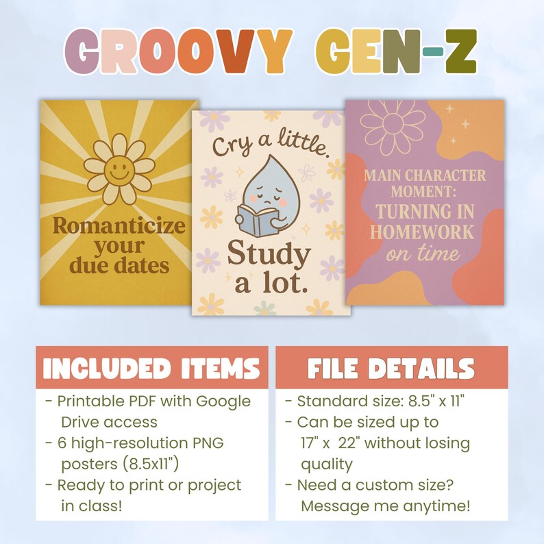 Gen Z Aesthetic Classroom Decor Set Trendy Slang Posters Fun Middle ...