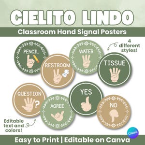 Cielito Lindo Hand Signal Posters Classroom Management Printable ...