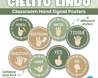 Cielito Lindo Hand Signal Posters Classroom Management Printable ...