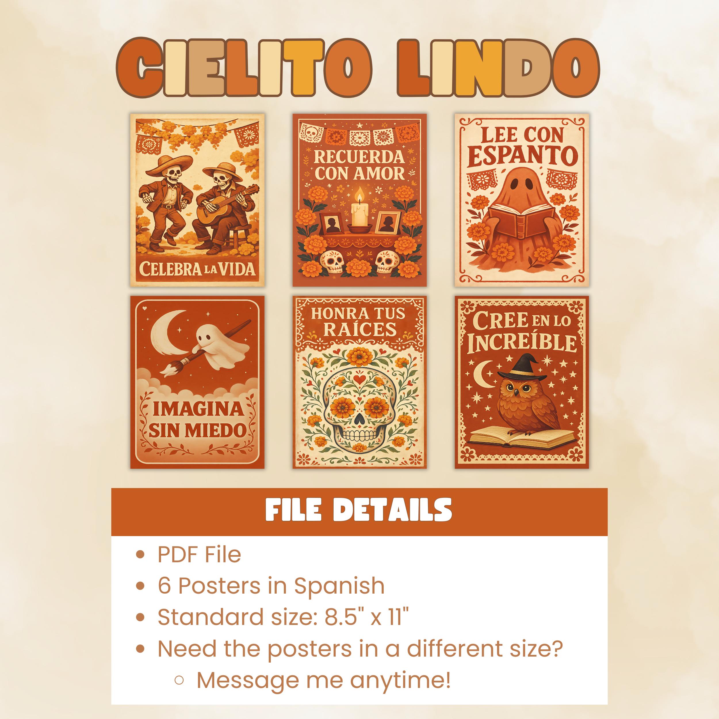 Spanish Classroom Posters Día De Los Muertos Halloween Bundle | Cielito ...