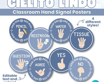 Cielito Lindo Hand Signal Posters Classroom Management Printable ...