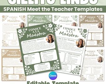 Spanish Meet the Teacher Template Editable Canva Printable PDF ...