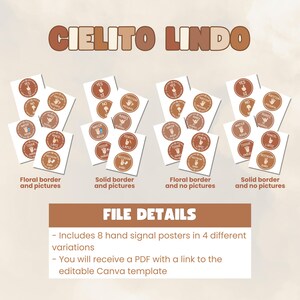 Bilingual Classroom Hand Signal Posters Neutral Cielito Lindo Theme ...