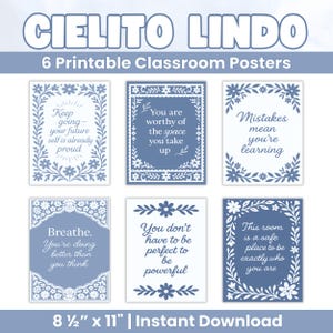 Blue Cielito Lindo Classroom Decor Printable Posters Set of 6 for ...