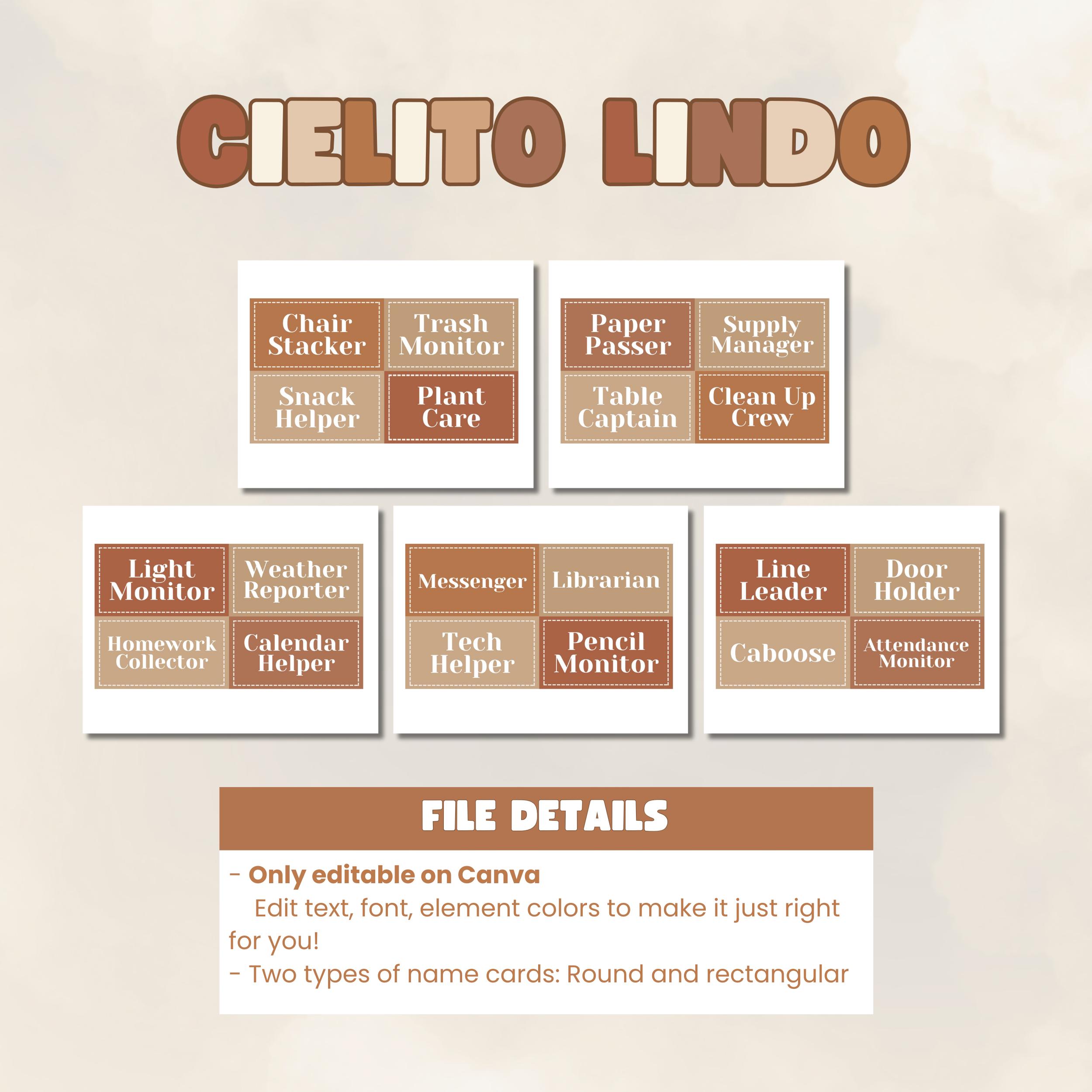 Cielito Lindo Classroom Jobs Display Editable Canva Template English ...