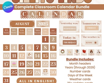 Editable Cielito Lindo Classroom Calendar Printable Bundle Canva ...