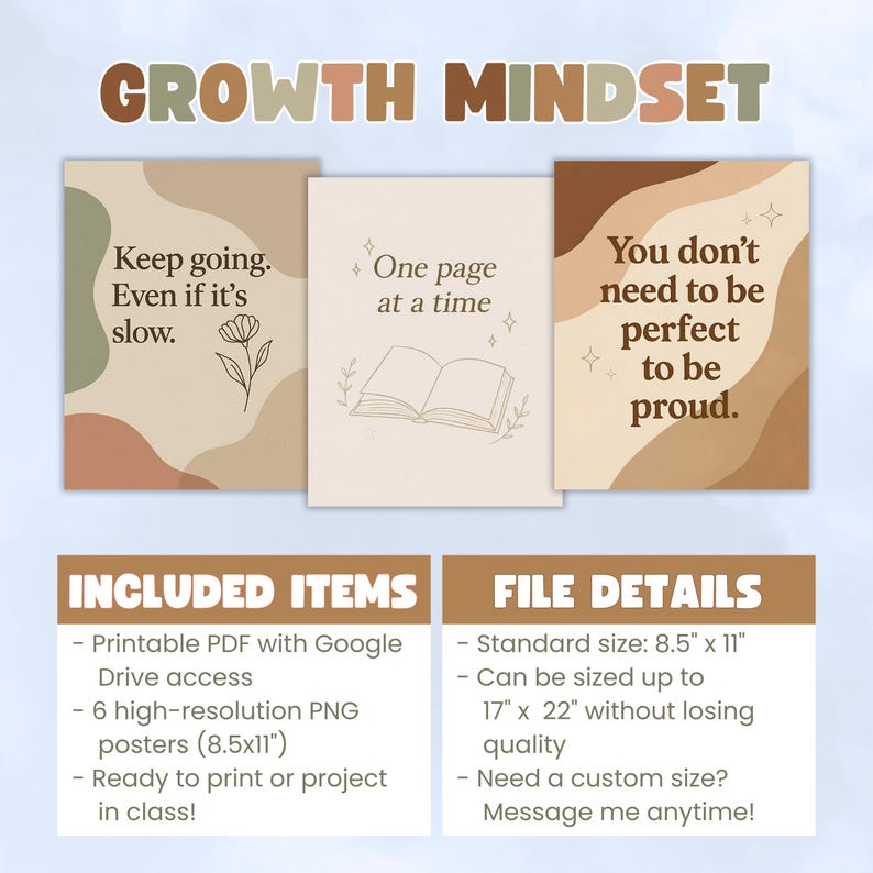 Calm Down Corner Posters Boho Classroom Quote Prints Growth Mindset ...