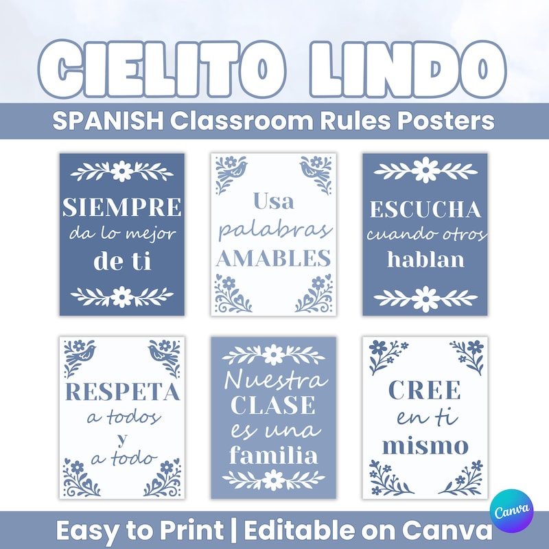 Spanish Class Rules Poster - Etsy