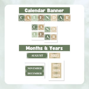Editable Classroom Calendar Bundle Cielito Lindo Theme Sage Green ...