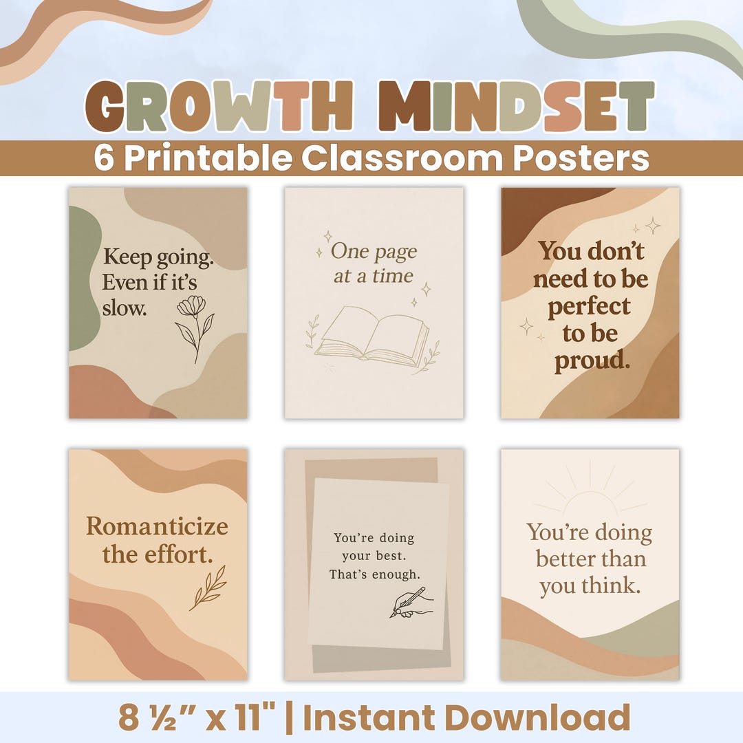 Calm Down Corner Posters Boho Classroom Quote Prints Growth Mindset ...