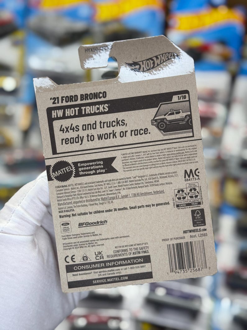 Hot Wheels '21 Ford Bronco – Yellow Diecast SUV, Mint on Card - Etsy