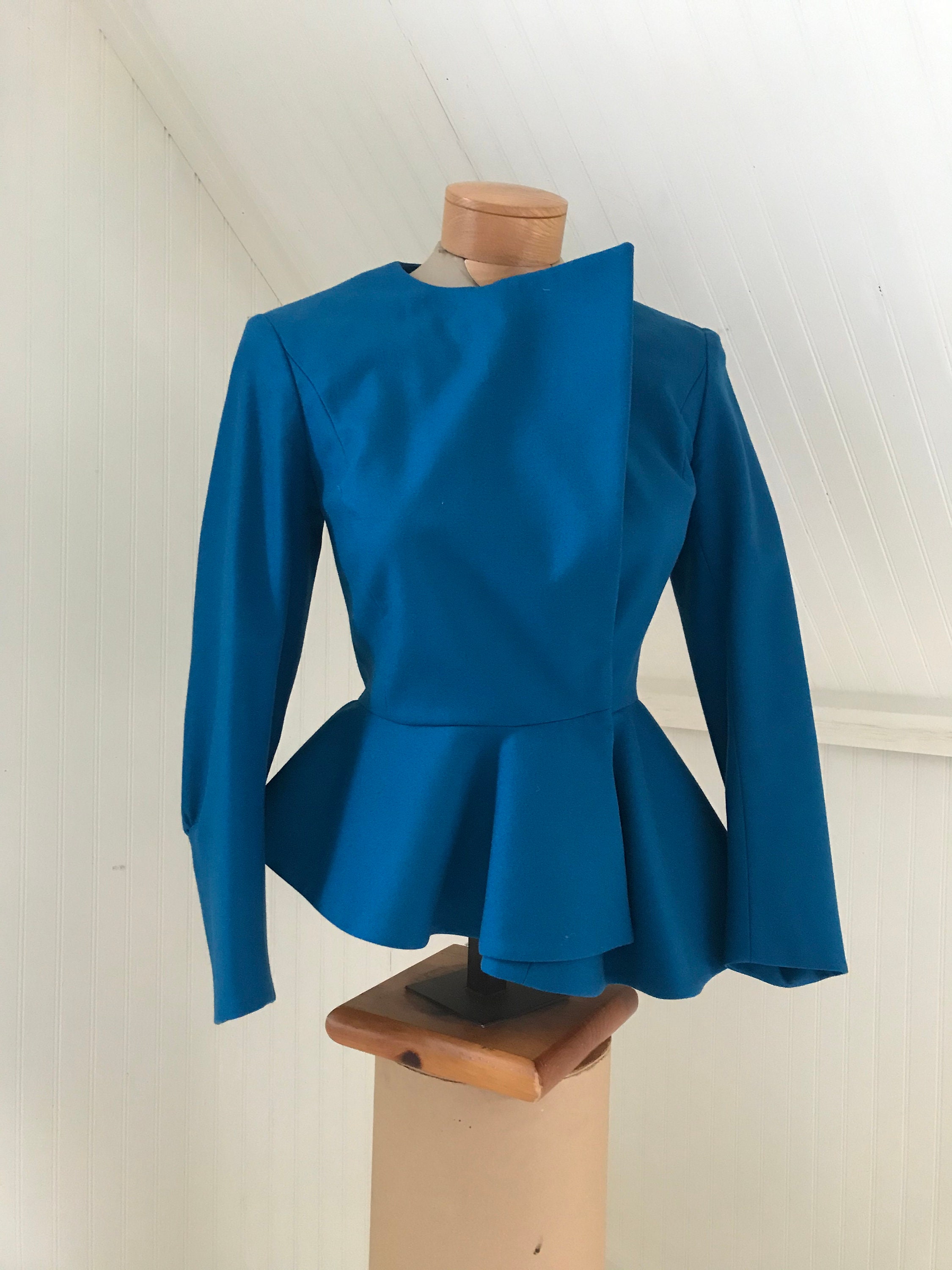 Yves Saint Laurent Runway Peplum Jacket in Teal, FR 38/US6 - Etsy