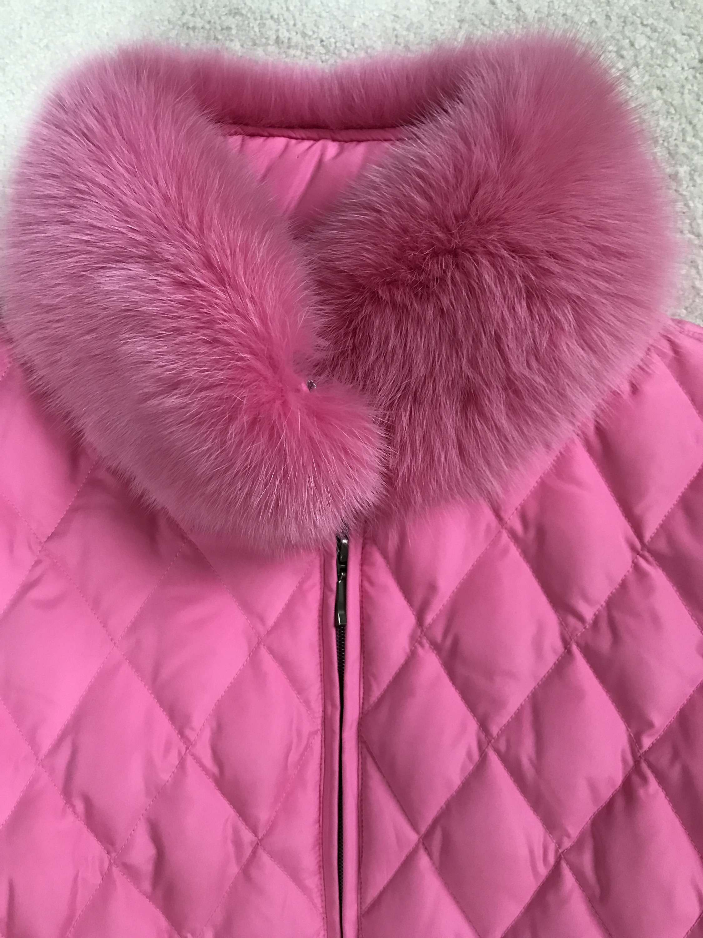 Vintage 1990s Y2K Bubblegum Barbie Pink Down Puffer Jacket With Fox ...
