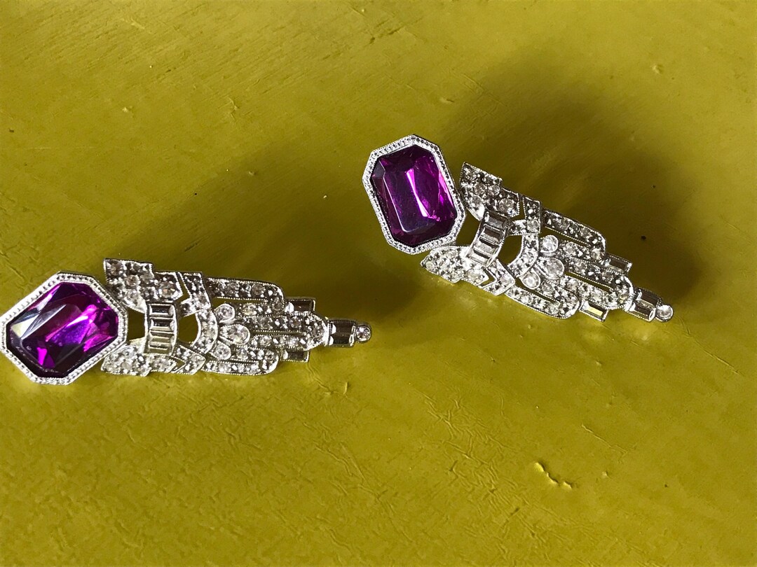 Massive Vintage 1980s Park Lane Art Deco Revival Clip Earrings - Etsy
