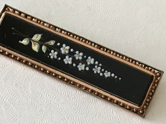 Victorian Sterling Silver Forget-Me-Not Bar Brooch or… - Gem