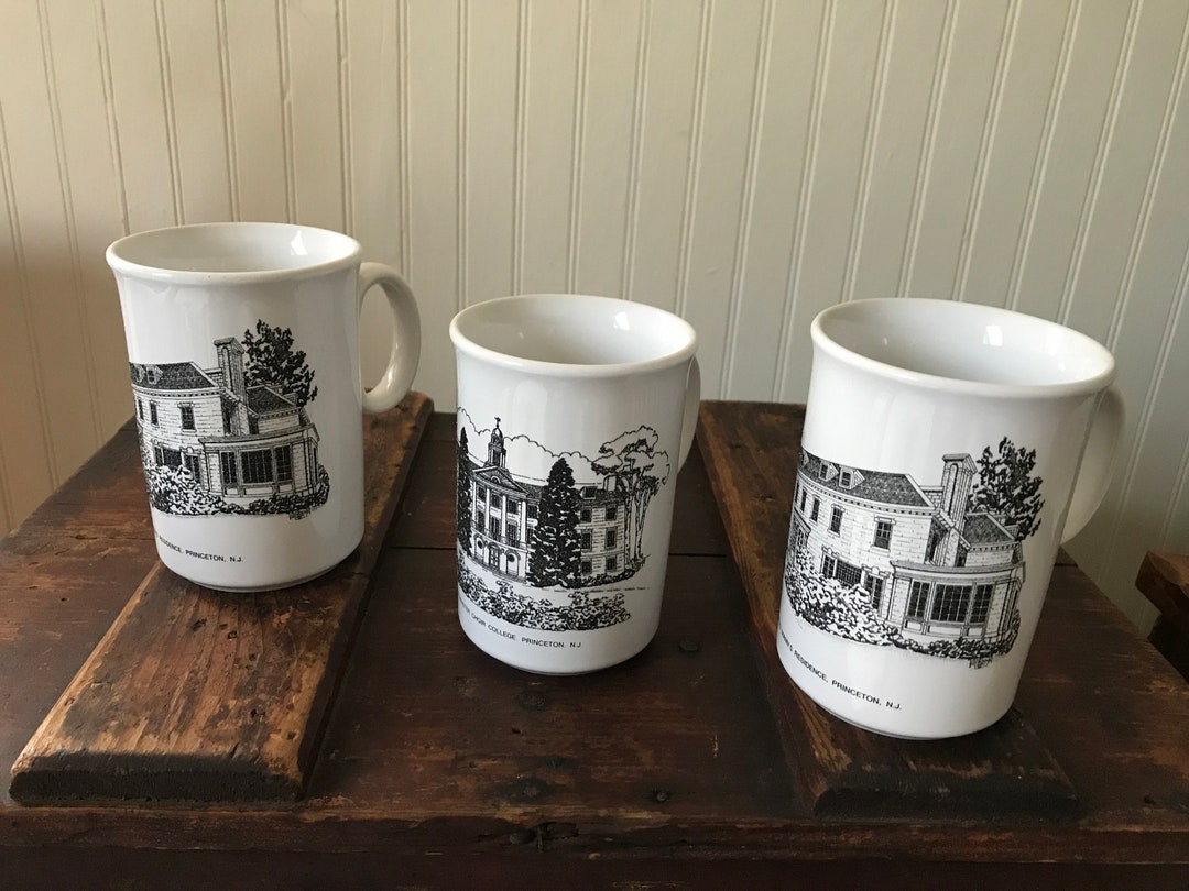 Set of 3 English Stoneware Mugs With Princeton University Vews, Limited ...