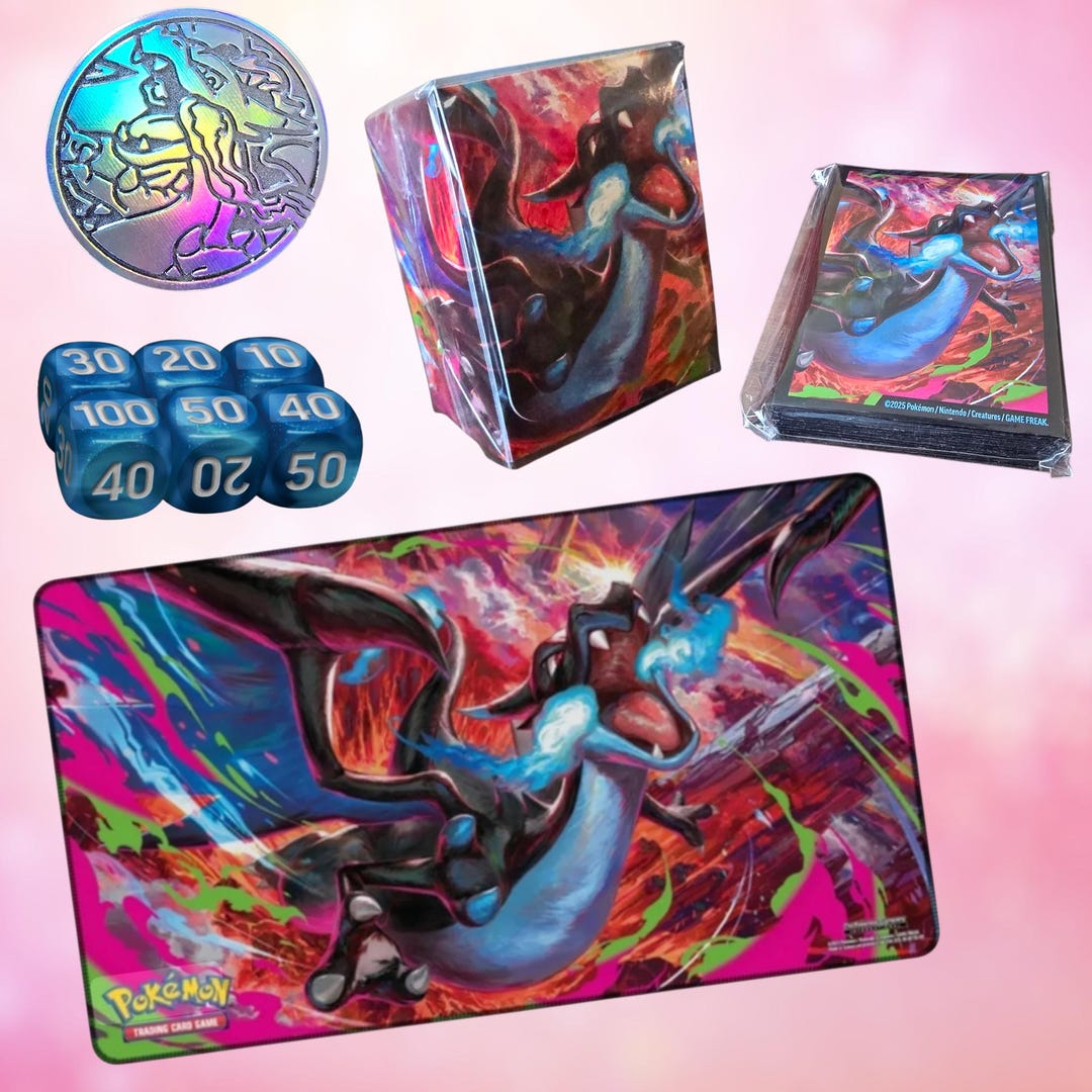 Charizard Pokemon Collector Box | Playmat, Card Holder, Sleeves, Coins ...