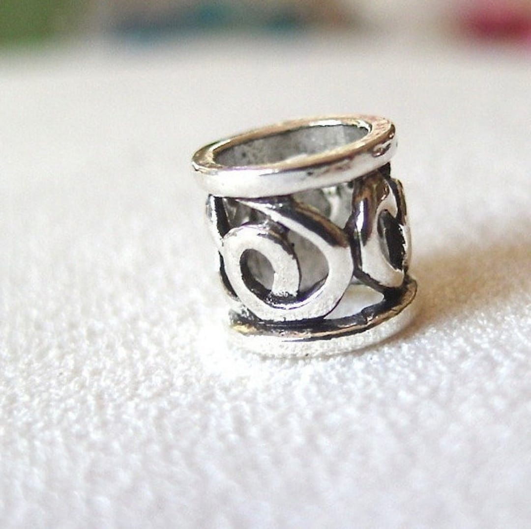 20 Pc. Silver Open Scroll Pattern With Black Antiquing Large Hole Beads ...
