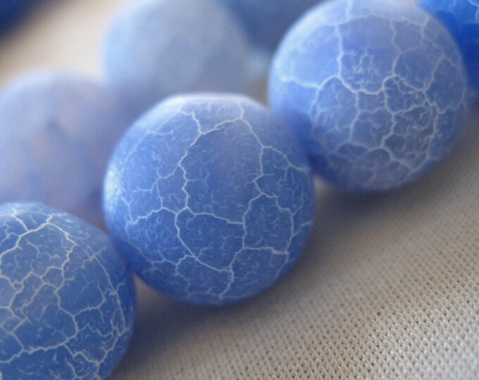 Matte Blue Violet With White Crackle Round Fire Agate Beads - Etsy