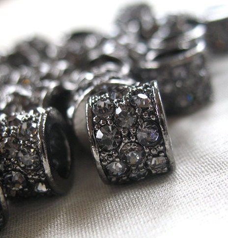 4pc Black Diamond Crystal Rhinestone Studded Gunmetal | Etsy