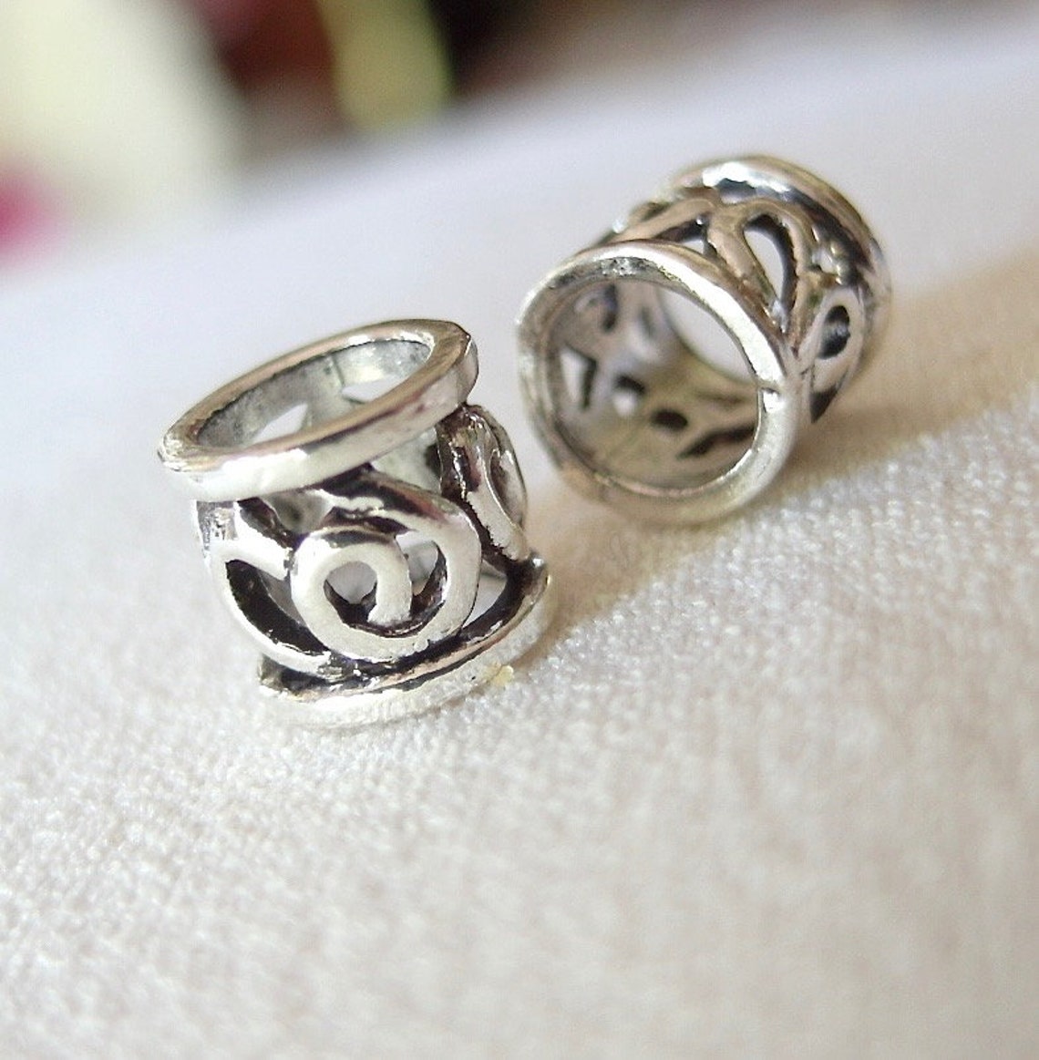 20 Pc. Silver Open Scroll Pattern With Black Antiquing Large | Etsy