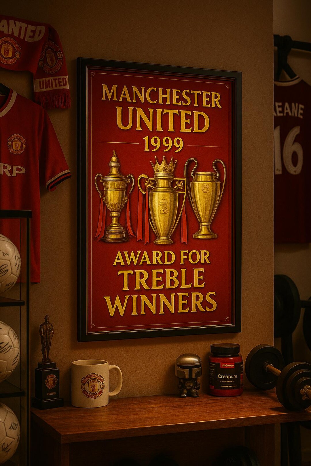 Manchester United 1999 Treble Winners Poster - Luxury Football Tribute ...
