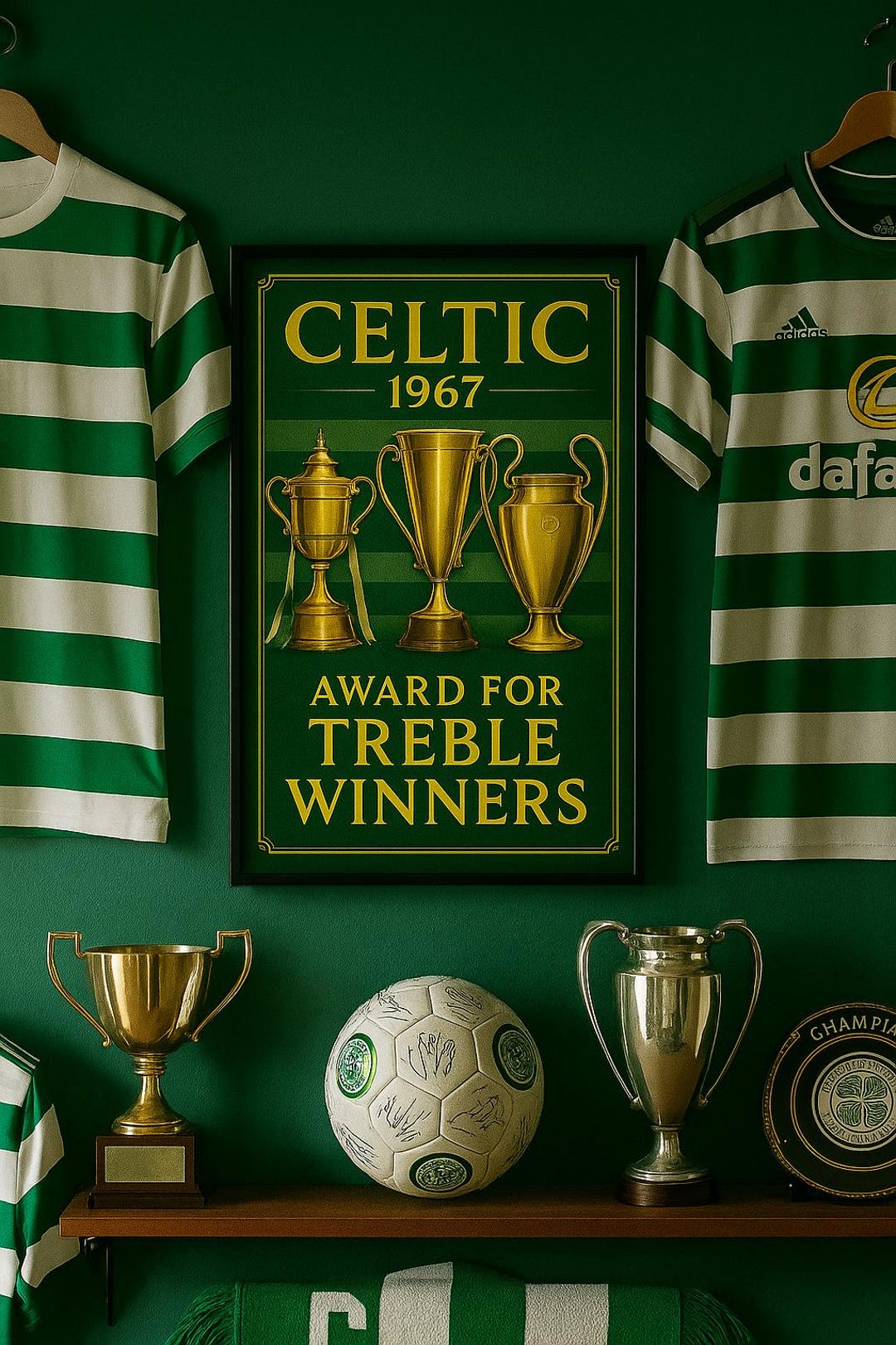 Celtic 1967 Treble Winners Poster - Award Tribute Wall Art for Fans - Etsy
