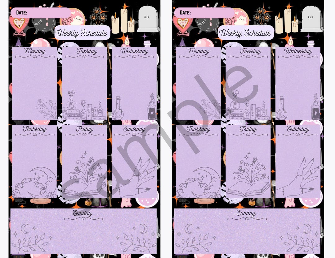 Witchy Whimsical Printable Planner | Daily & Weekly To-do List ...