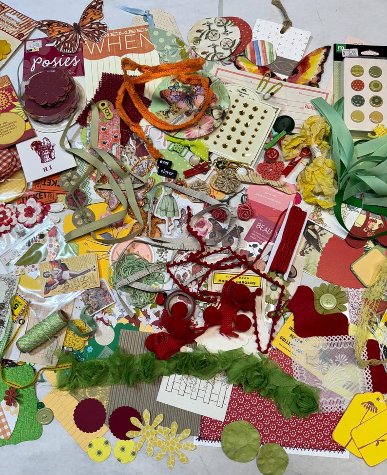 Huge Lot Vintage Scrapbook Journal Junk Collage Ephemera Whimsical ...