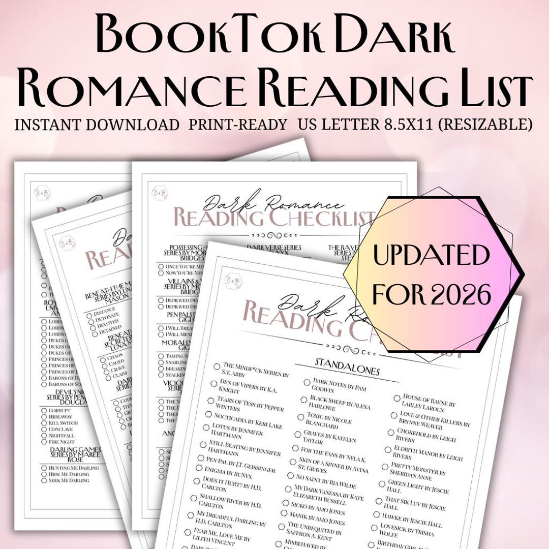 Booktok Dark Romance Reading Checklist | 46 Series & 45 Standalones ...