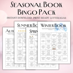 Seasonal Book Bingo Pack | Spring, Summer, Fall & Winter | Printable ...