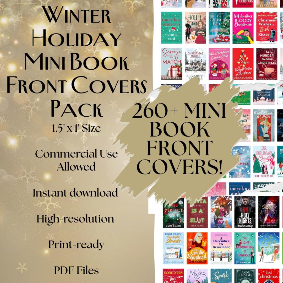 Winter Holiday Mini Book Fronts | 260+ Festive Book (PDF) - Etsy