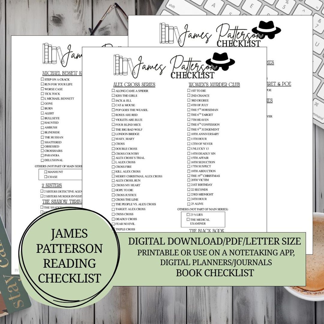 James Patterson Checklist | Printable | Booklist | Book Checklist ...
