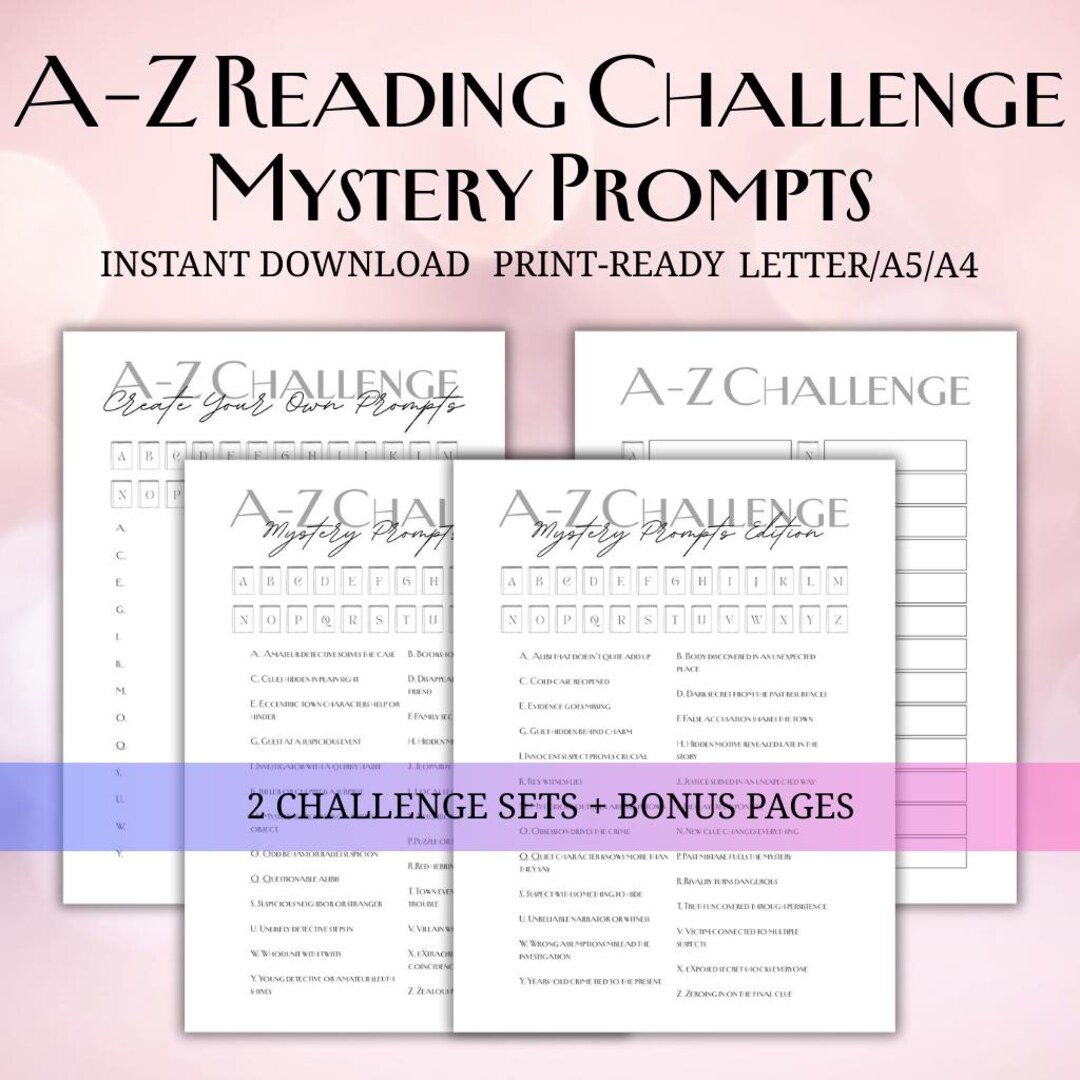 Mystery A–Z Challenge | Printable Book Prompts | Reading Tracker - Etsy