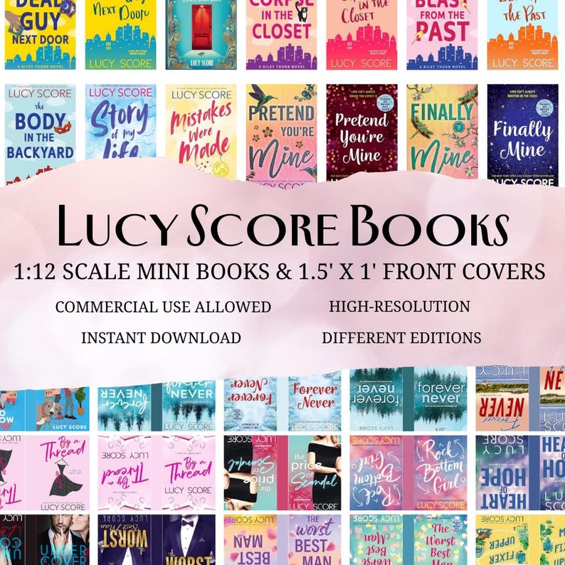 Lucy Score Mini Books and Covers | 1:12 Scale (printable) - Etsy