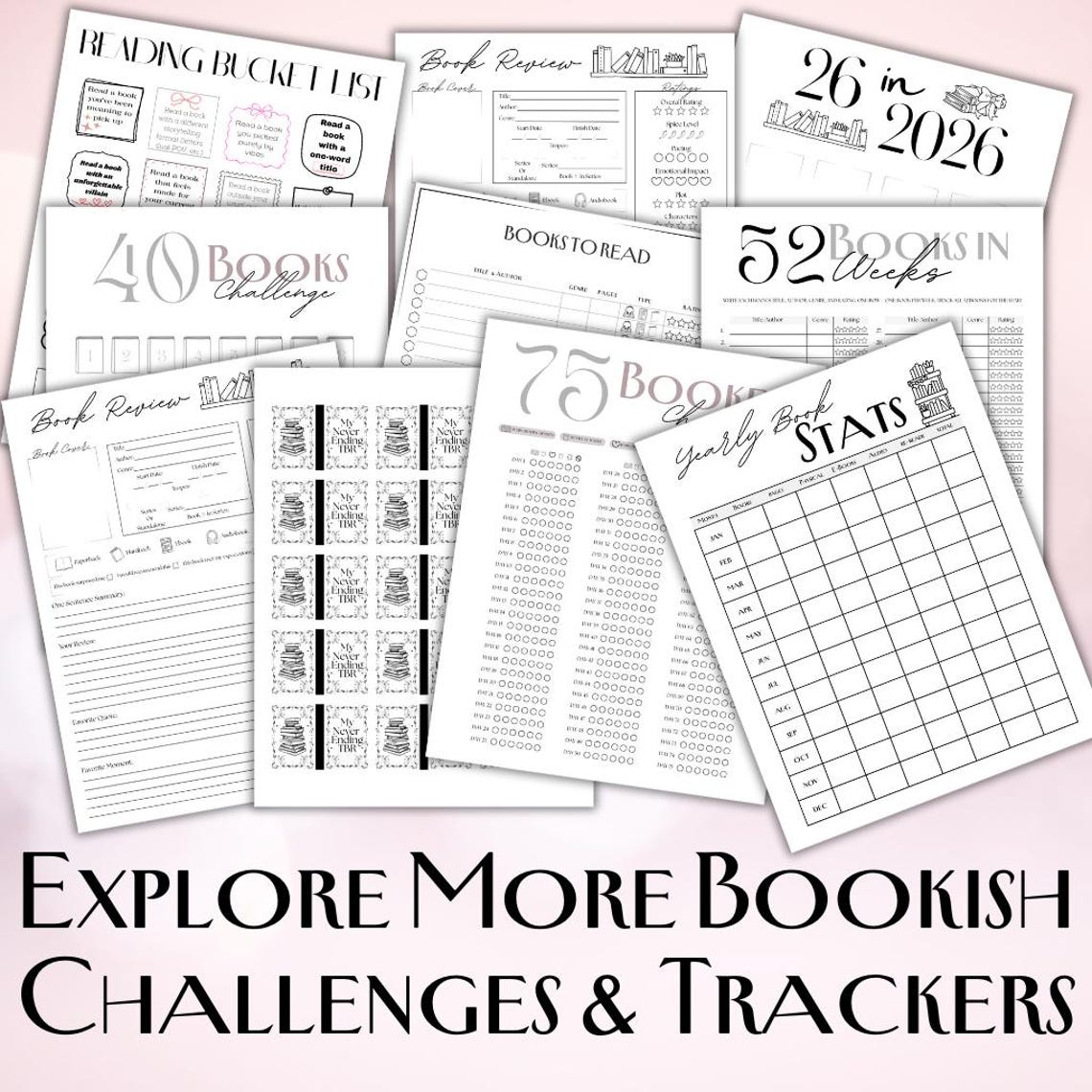 Yearly Book Stats Printable | Reading Statistics Tracker | Reading Log ...