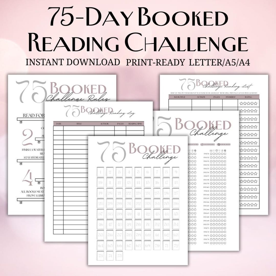 75 Day Reading Challenge Printable | Habit Tracker (digital Download ...