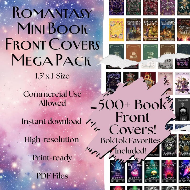 Romantasy Mini Book Mega Pack | 500 Printable Mini Books | PDF Files ...