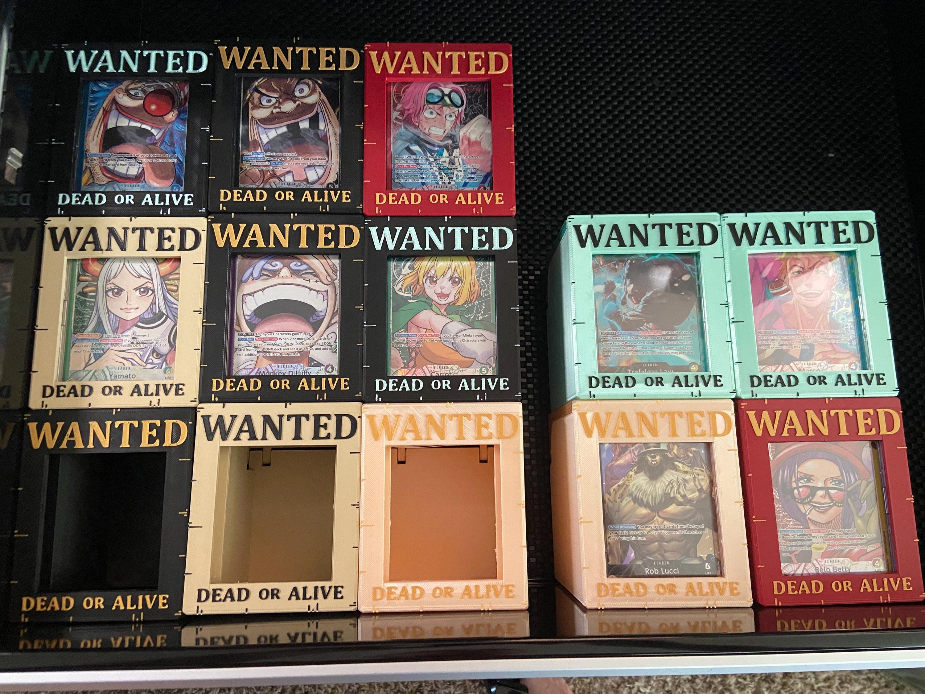 OPTCG WANTED Deck Box With Leader Window Fits 100 St Sz Sleeved Cards ...